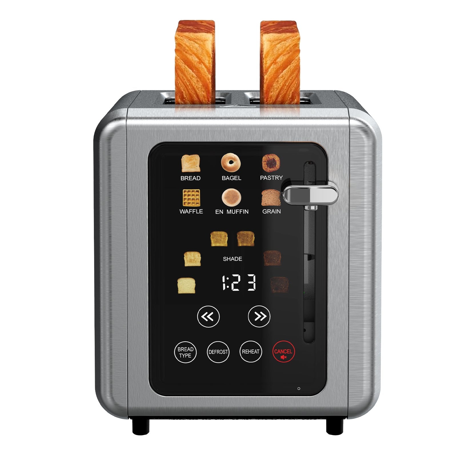WHALL Toaster 2 Slice, Touch Screen Toasters, Smart Bread Toaster, Sta